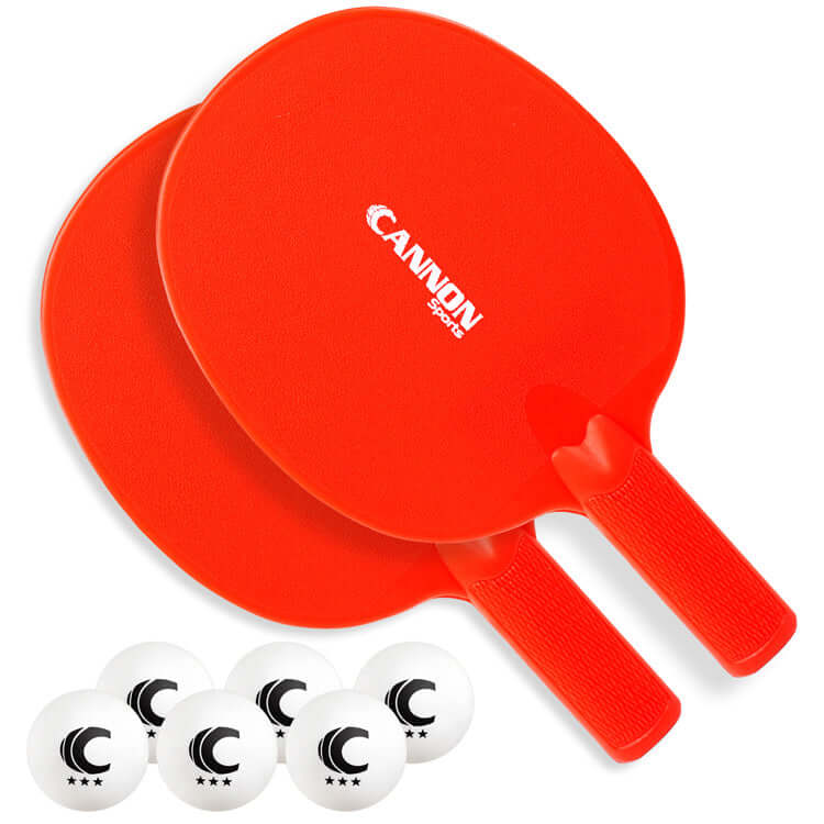 Table Tennis Paddle Set (2 Paddles + 6 White Balls) – Cannon Sports