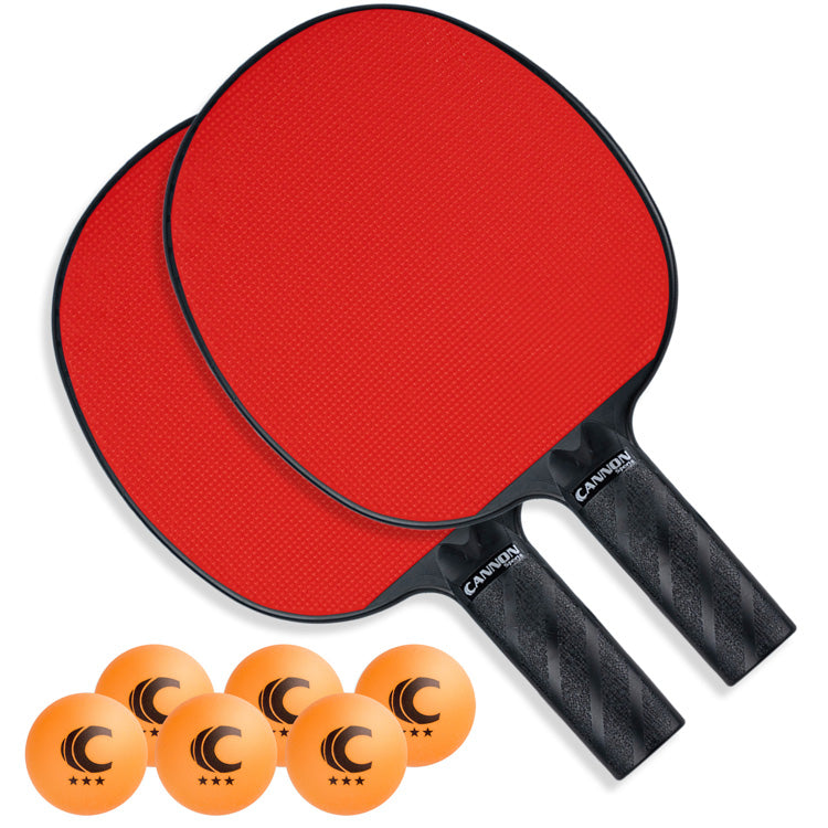 Table Tennis Paddle with Rubber Face Set (2 Paddles + 6 Orange Balls ...