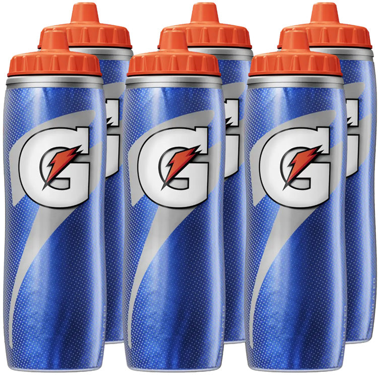Gatorade Blue 30oz Insulated Squeeze Water Bottle, 6 Pack – Cannon Sports