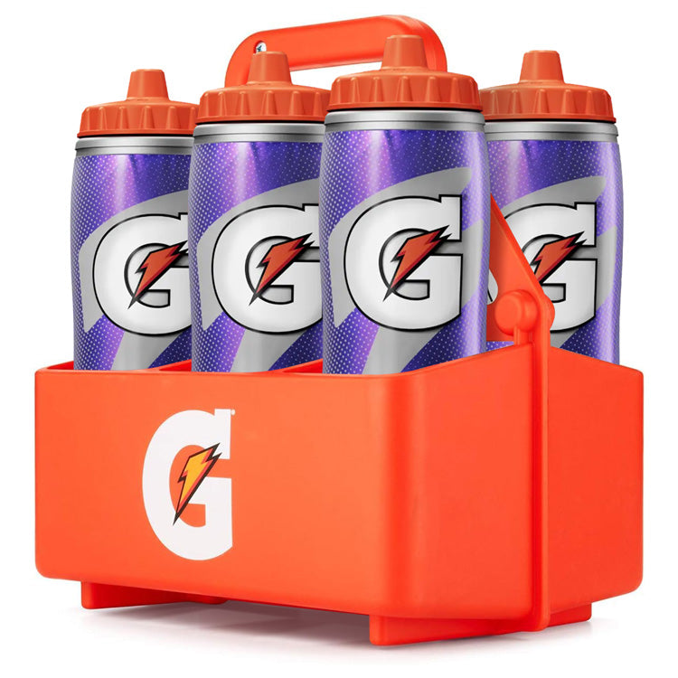 Gatorade Purple 30oz Insulated Squeeze Water Bottle, 6 Pack with Carri ...