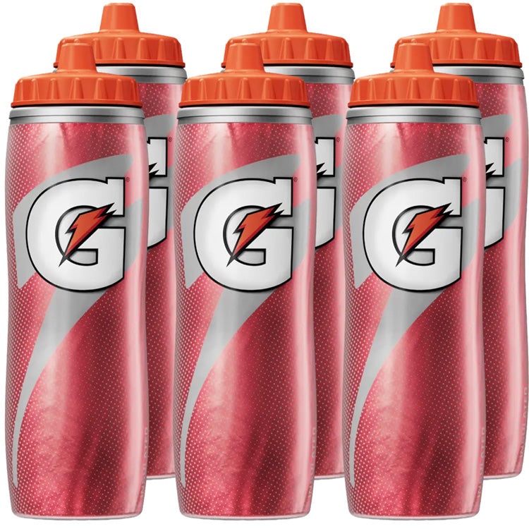 Gatorade Red 30oz Insulated Squeeze Water Bottle, 6 Pack – Cannon Sports